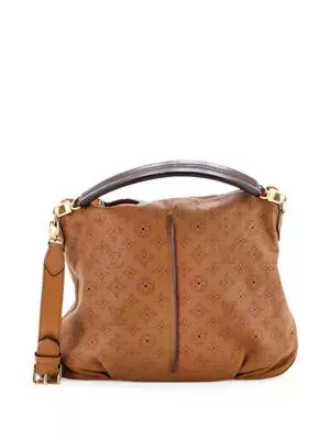 LOUIS VUITTON Selene Hobo Bag Mahina Leather Pm - Brown