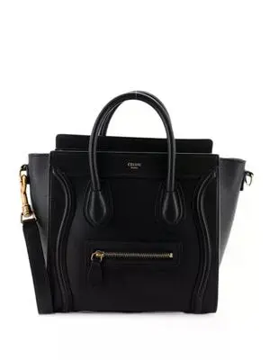 Celine Luggage Bag Smooth Leather Nano Crossbody Bag - Black
