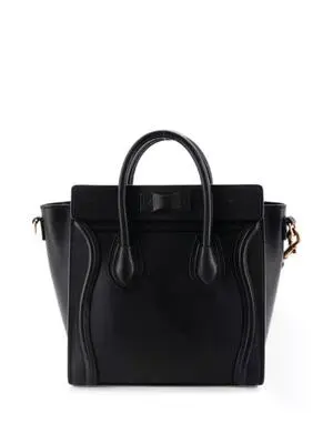 Celine Luggage Bag Smooth Leather Nano Crossbody Bag - Black