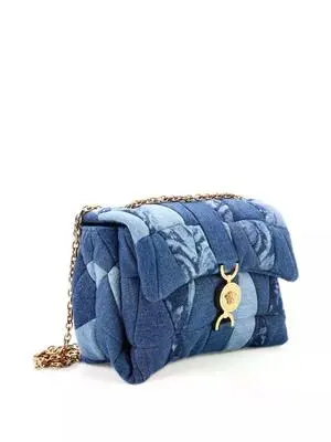 Versace Medusa Chain Flap Patchwork Denim Shoulder Bag