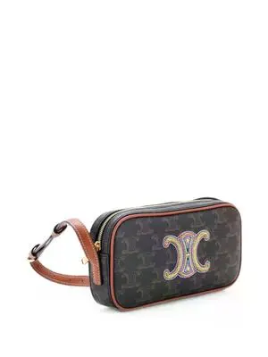 Celine Triomphe Camera Embroidered Coated Canvas Shoulder Bag