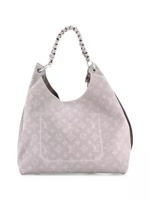 LOUIS VUITTON Carmel Reverse Mahina Leather Hobo Bag - Grey