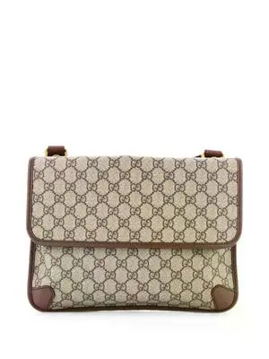 Gucci Neo Vintage Flap Messenger Gg Coated Canvas Medium Crossbody Bag - Brown