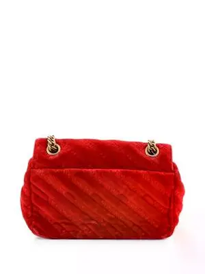 Balenciaga Bb Chain Round Quilted Velvet Small Shoulder Bag