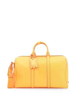 Gucci Convertible Duffle Bag Gg Rubber Effect Leather