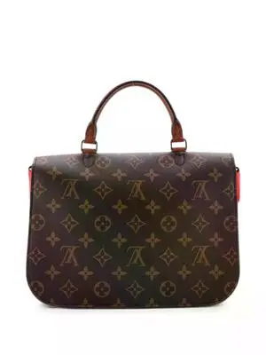 LOUIS VUITTON Vaugirard Handbag Monogram Canvas With Leather Satchel - Red