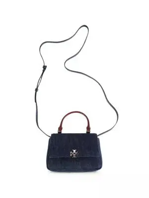 Tory Burch Charlie Denim Chain Wallet - Blue