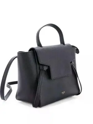 Celine Belt Bag Textured Leather Nano Shoulder Bag - Black