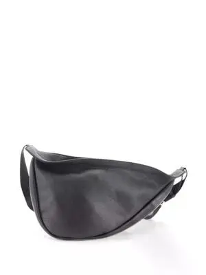 THE ROW Slouchy Banana Bag Leather Large Crossbody Bag - Black