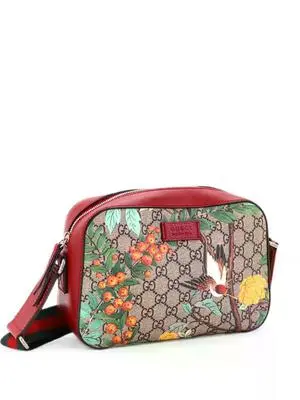 Gucci Camera Tian Print Gg Coated Canvas Medium Shoulder Bag - Brown