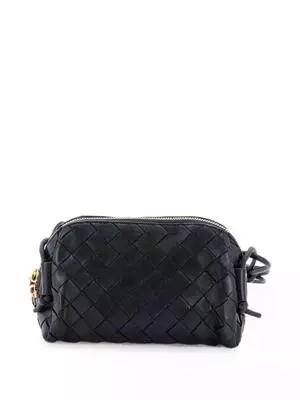 Bottega Veneta Concert Pouch Intrecciato Nappa Mini Crossbody Bag - Black