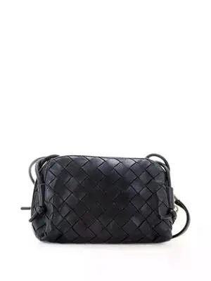 Bottega Veneta Concert Pouch Intrecciato Nappa Mini Crossbody Bag - Black