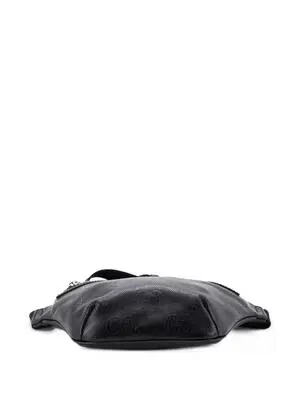 Gucci Gg Embossed Perforated Leather Belt Bag - Black