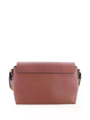 Burberry Note Leather With Vintage Check Canvas Medium Crossbody Bag - Brown