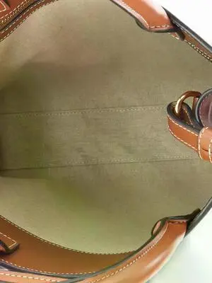 Celine Vertical Cabas Printed Canvas And Leather Small Tote Bag