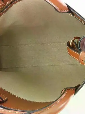 Celine Vertical Cabas Printed Canvas And Leather Small Tote Bag - Brown