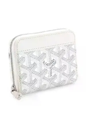 Goyard Matignon Zip Wallet Coated Canvas With Leather Pm Small Wallets