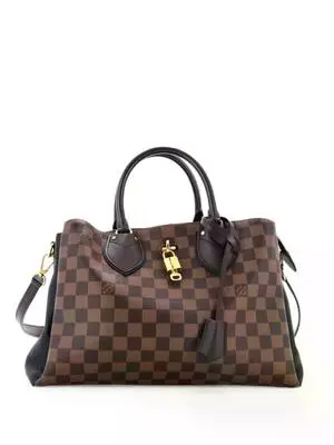 LOUIS VUITTON Normandy Handbag Damier And Leather Satchel - Black
