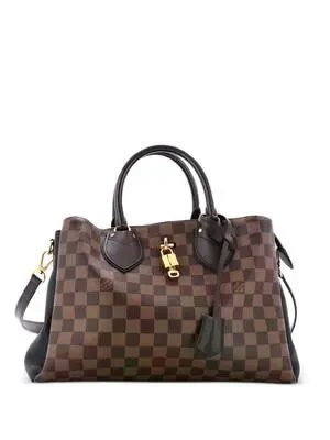 LOUIS VUITTON Normandy Handbag Damier Leather Satchel - Black
