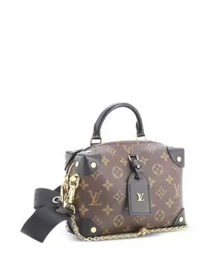 LOUIS VUITTON Monogram Canvas Petite Malle Souple Handbag - Black