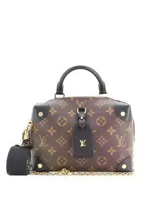 LOUIS VUITTON Monogram Canvas Petite Malle Souple Handbag - Black