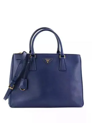 Prada Saffiano Leather Medium Tote Bag - Blue