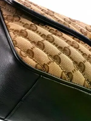 Gucci Gg Marmont Flap Bag Quilted Gg Canvas Shoulder Bag