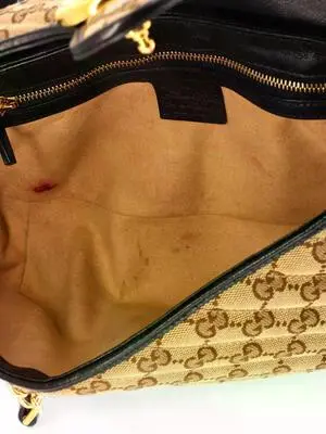 Gucci Gg Marmont Flap Bag Quilted Gg Canvas Shoulder Bag