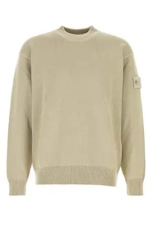 Stone Island Beige Cotton Blend Sweater - Light Brown
