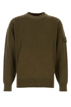 Stone Island Olive Cotton Blend Sweater
