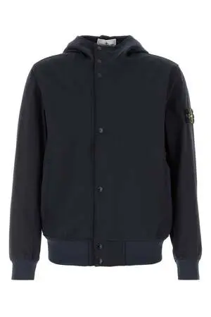 Stone Island Navy Stretch Polyester Jacket - Blue