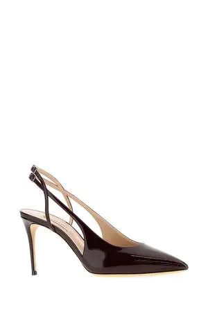 Casadei Burgundy Leather Chanel Pumps