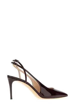 Casadei Burgundy Leather Chanel Pumps