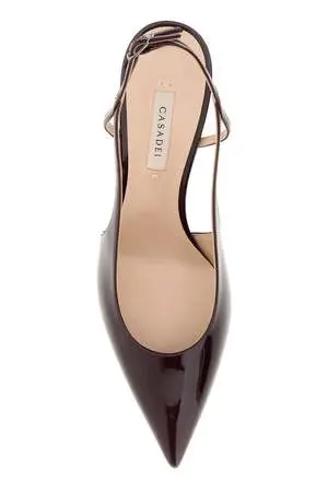 Casadei Burgundy Leather Chanel Pumps