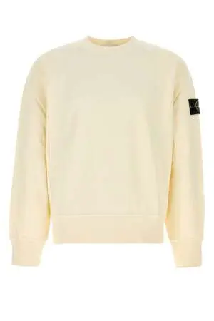 Stone Island Ivory Cotton Sweatshirt - White