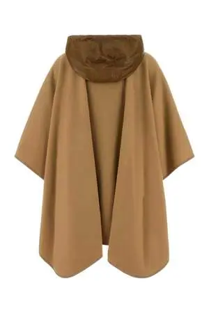 Moncler Camel Wool Blend Cape