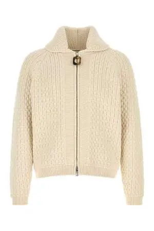JW Anderson Ivory Cotton Blend Cardigan - White