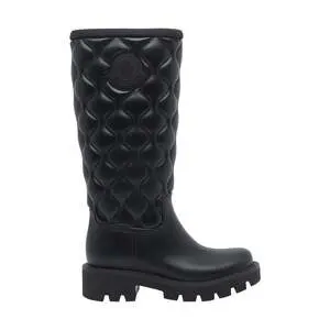 Moncler Kickstream Quilted Knee-high Rubber Boots - Black