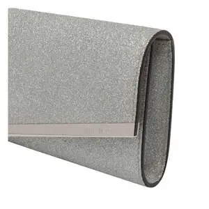 JIMMY CHOO Emmie Pochette Clutch With Chain Strap - Silver