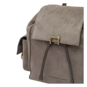 Brunello Cucinelli Logo Suede Backpack