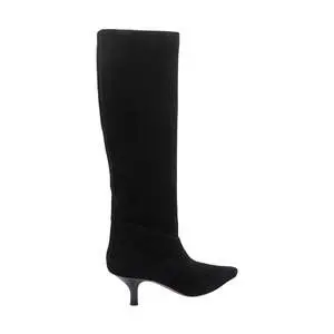 Paris Texas Knee-high Suede Stiletto Heel Boots - Black