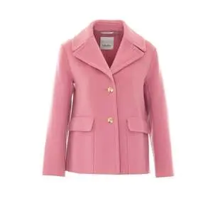 Max Mara Smmsissy Single-breasted Wool Drap Jacket - Pink