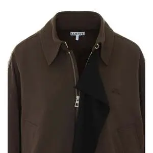 Loewe Viscose And Wool Blend Jacket - Brown