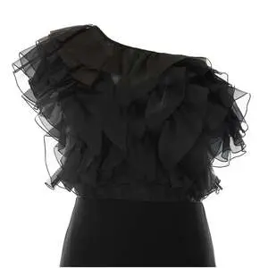 Max Mara Asymmetrical Frilled Dress