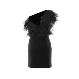 Max Mara Asymmetrical Frilled Dress