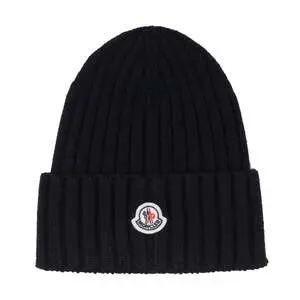 Moncler Logo Beanie - Black