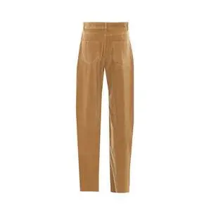 Max Mara Straight Leg Velvet Trousers - Cream