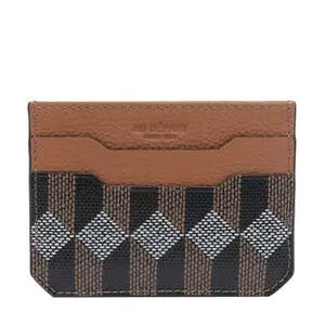 AU DEPART Logo Card Holder - Brown