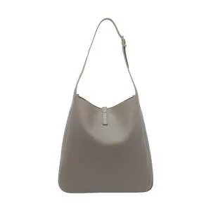 Saint Laurent Large Suede Le 5 A 7 Shoulder Bag - Gray