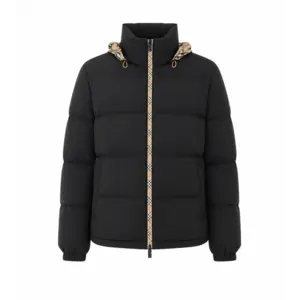 Burberry Snowdon Down Jacket With Checkerboard Ribbon - Black